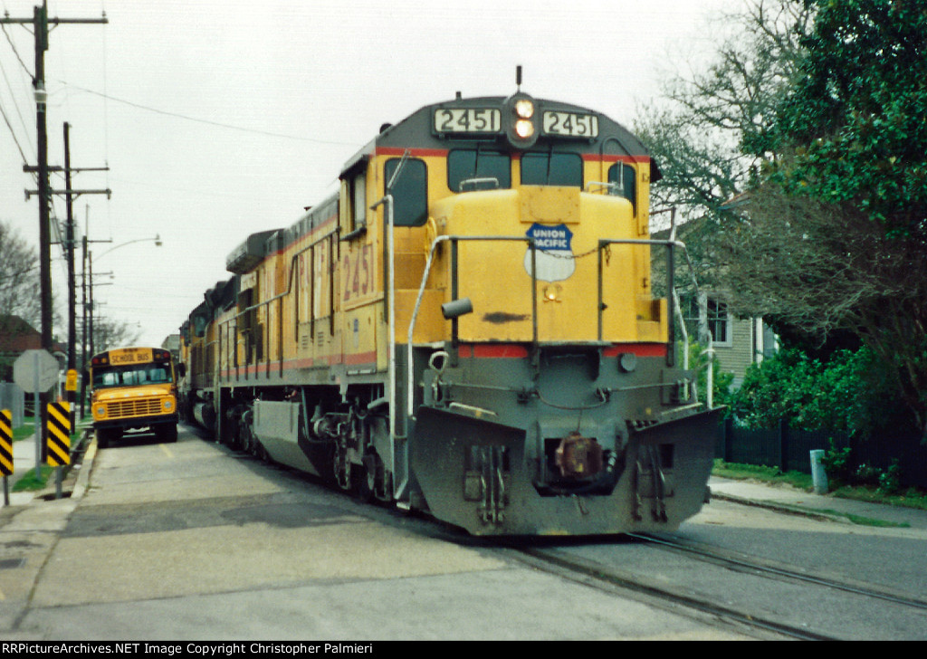 UP 2451 Leads a NOLR Grain Train